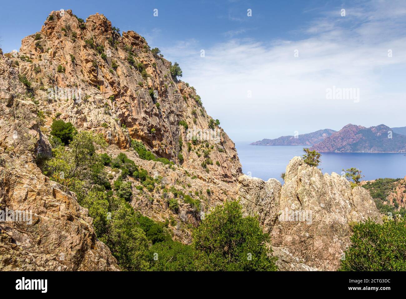 The Calanques de Piana and the sea in Corsica, France Stock Photo - Alamy