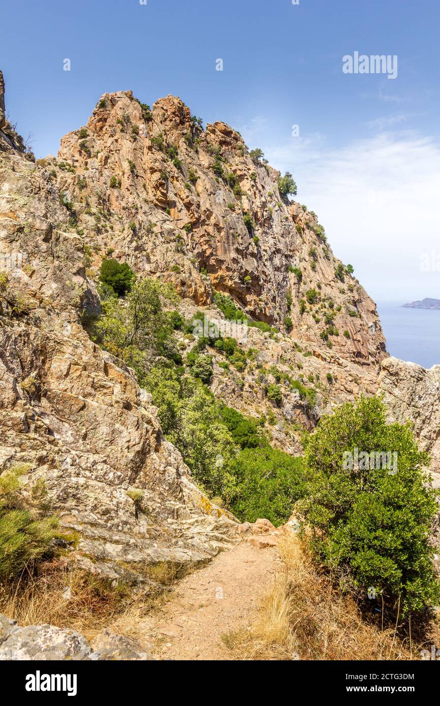 The Calanques de Piana and the sea in Corsica, France Stock Photo - Alamy