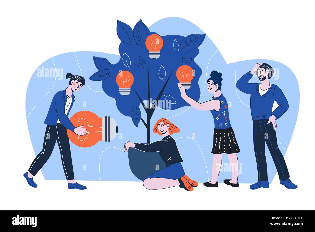 Creative business idea concept with business team vector illustration ... Creative business idea concept with business team vector illustration ...