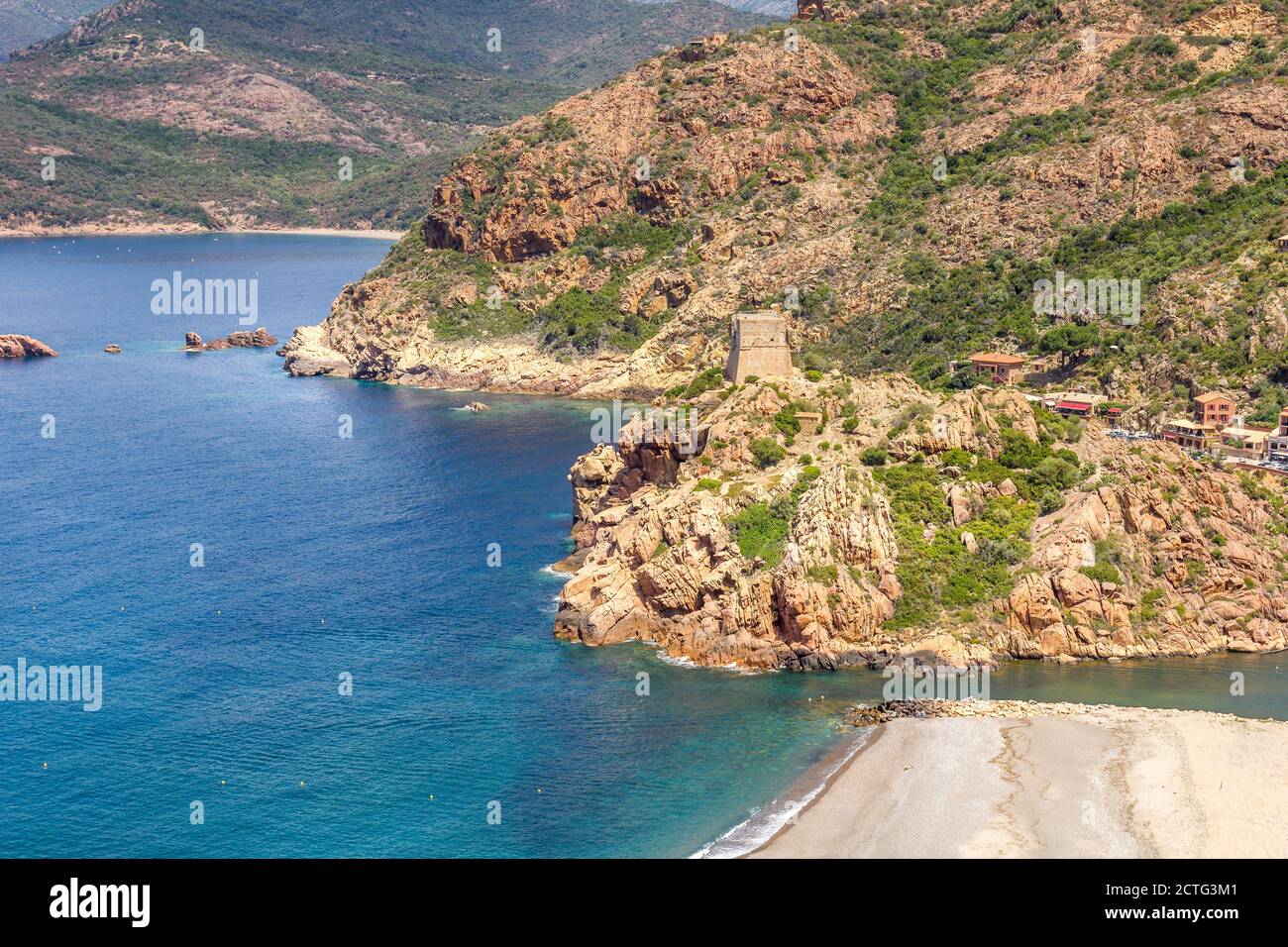 The city of Porto and the creeks of Piana (Calanques de Piana) in ...