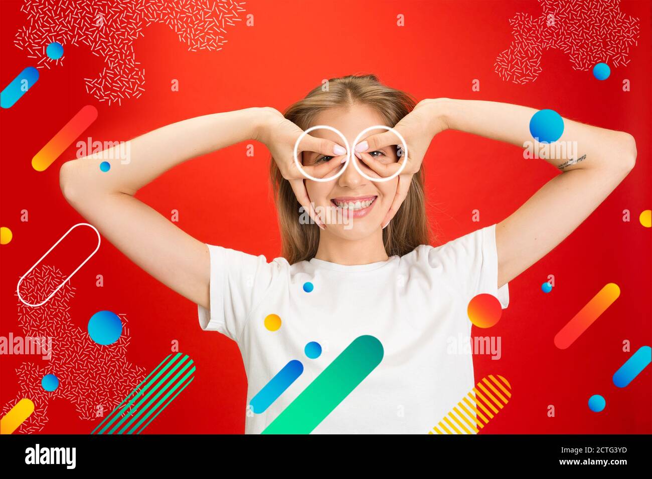 Superhero, avatar. Caucasian woman's portrait. Beautiful female model ...