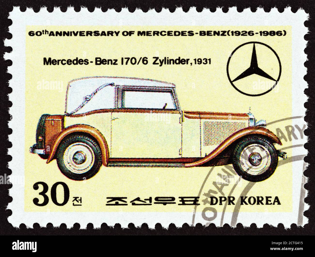 NORTH KOREA - CIRCA 1986: A stamp printed in North Korea from the "60th ...