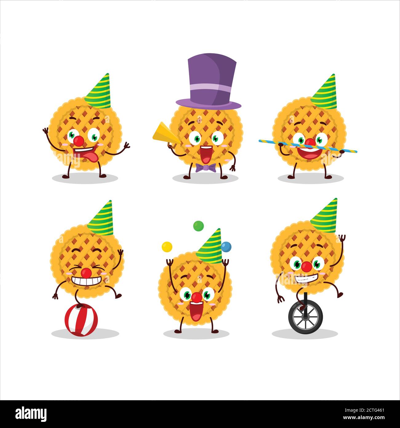 Cartoon character of pumpkin pie with various circus shows Stock Vector ...