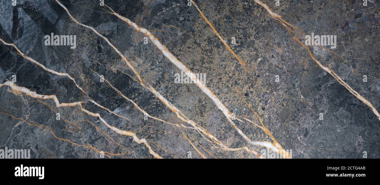 dark marble natural stone background with white golden veins Stock ...