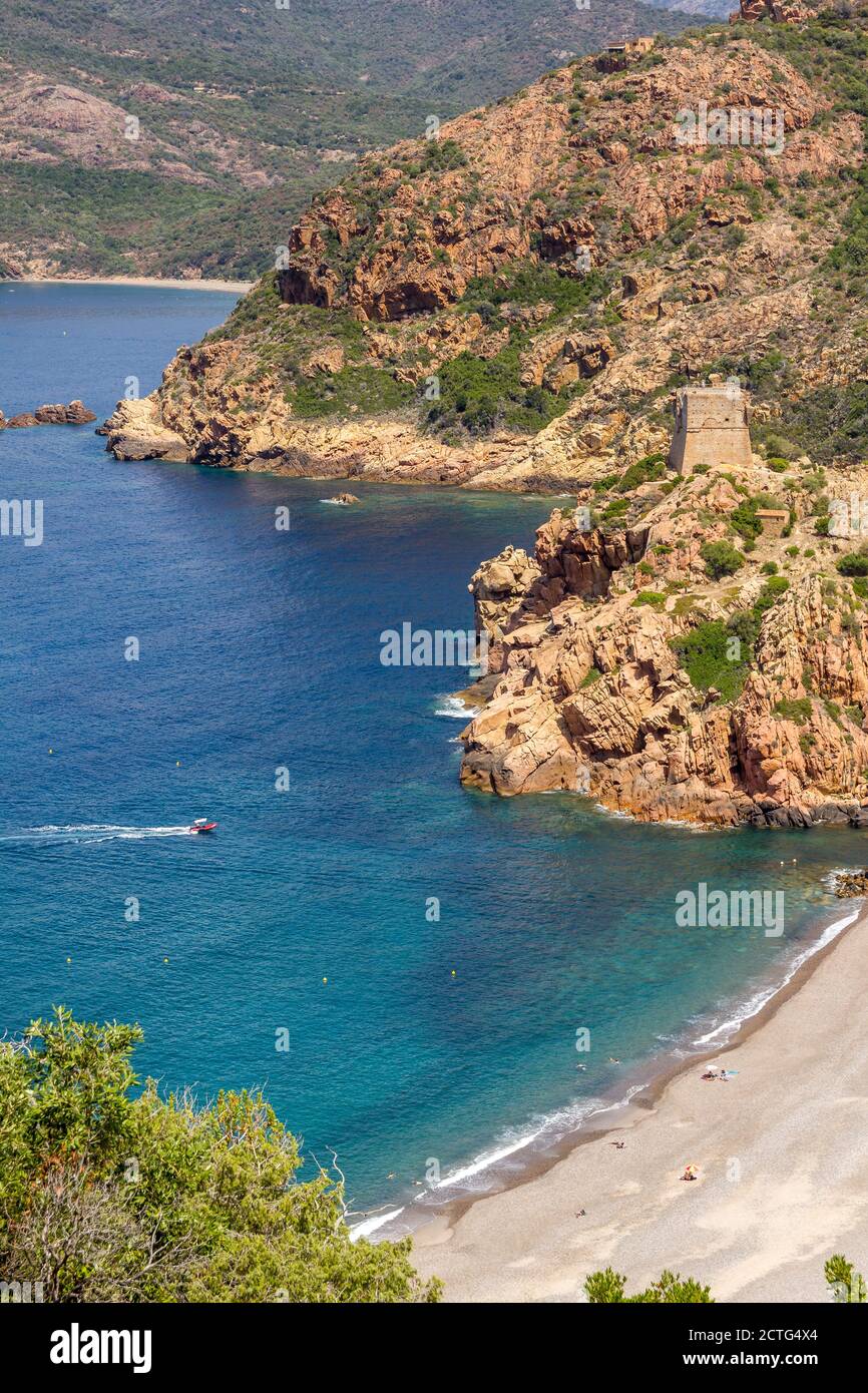 The city of Porto and the creeks of Piana (Calanques de Piana) in ...