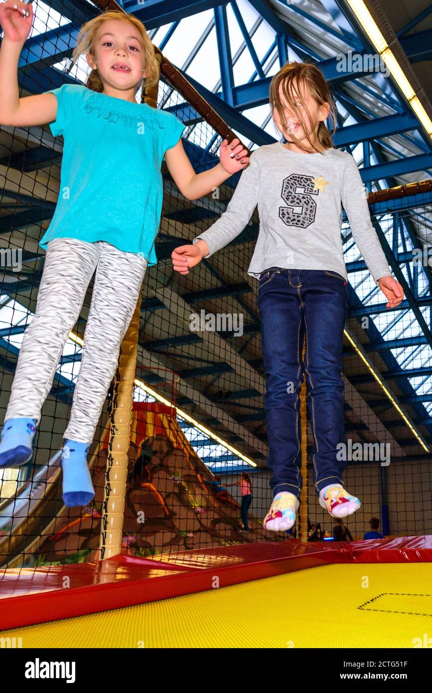 Funny afternoon at indoor playground Stock Photo - Alamy