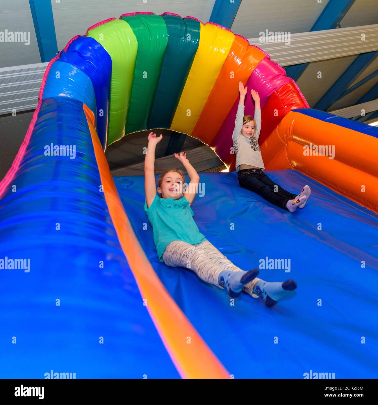 Funny afternoon at indoor playground Stock Photo - Alamy