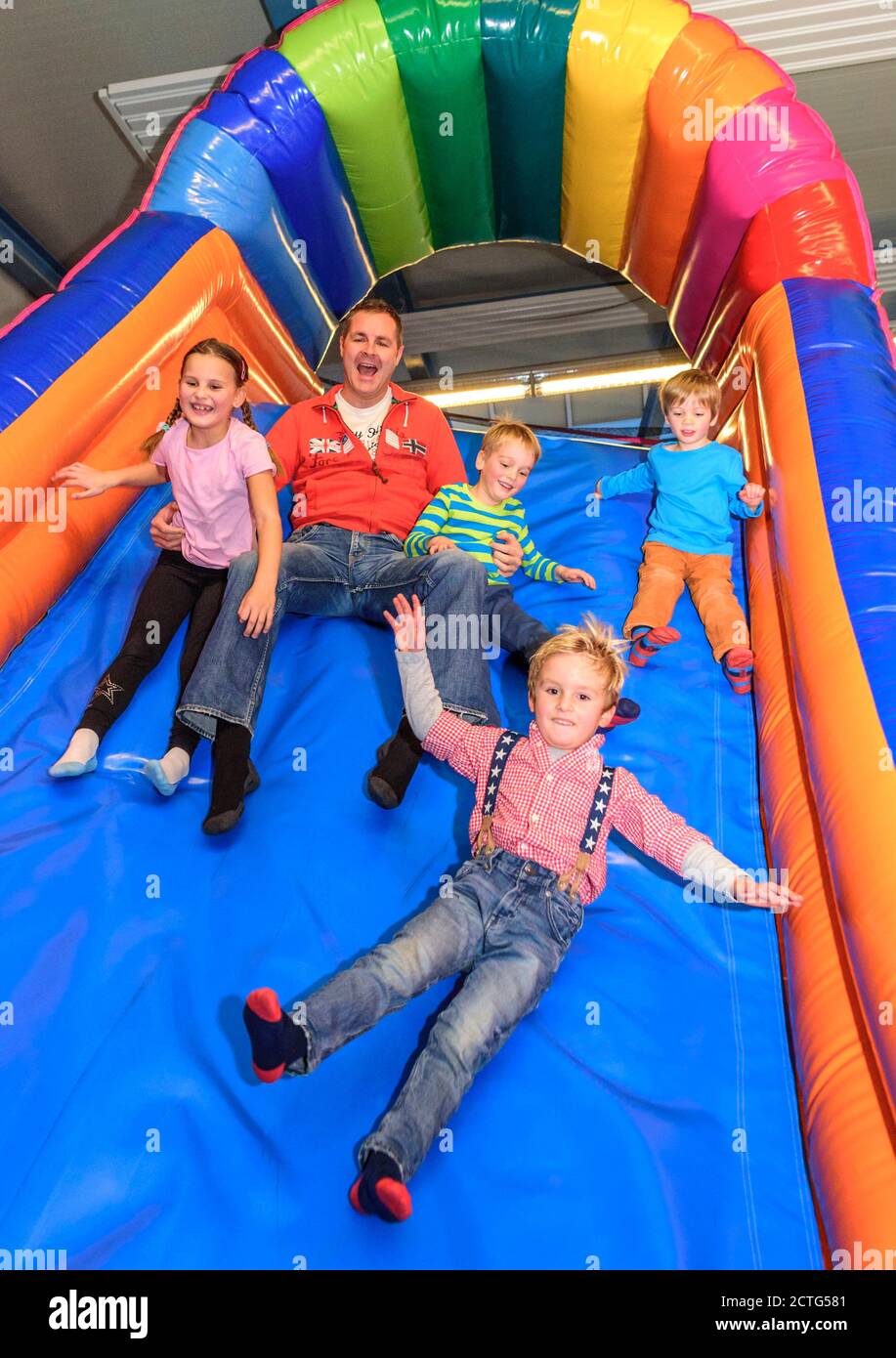 Funny afternoon at indoor playground Stock Photo - Alamy