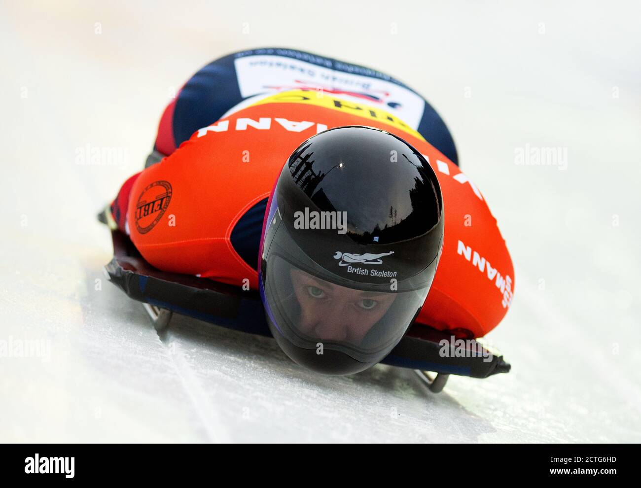 LIZZY YARNOLD ON HER WAY TO VICTORY IN THE WORLD CUP SKELETON EVENT IN ...