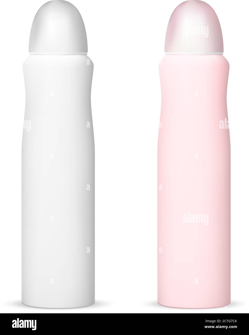 Deodorant spray aluminum can mockup set. 3d Vector cosmetic bottles ...