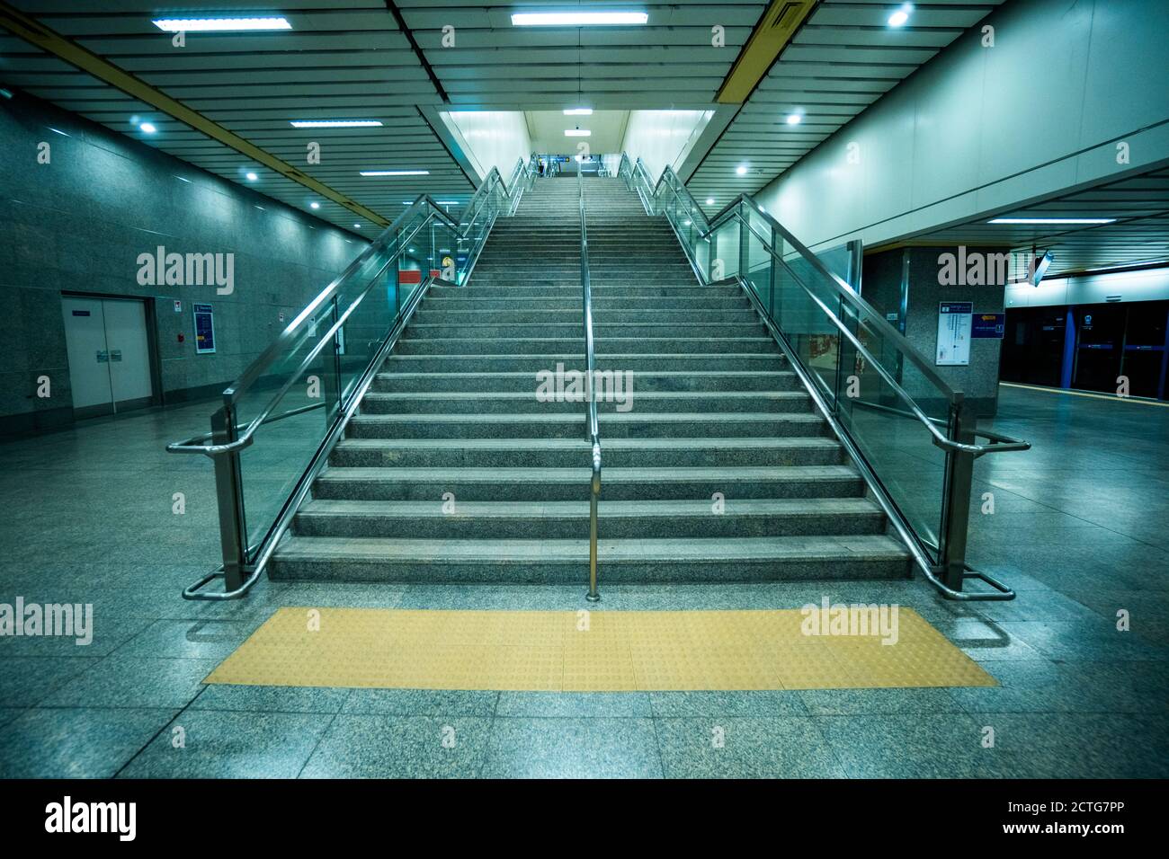 Escalator in metro station Stock Photo - Alamy