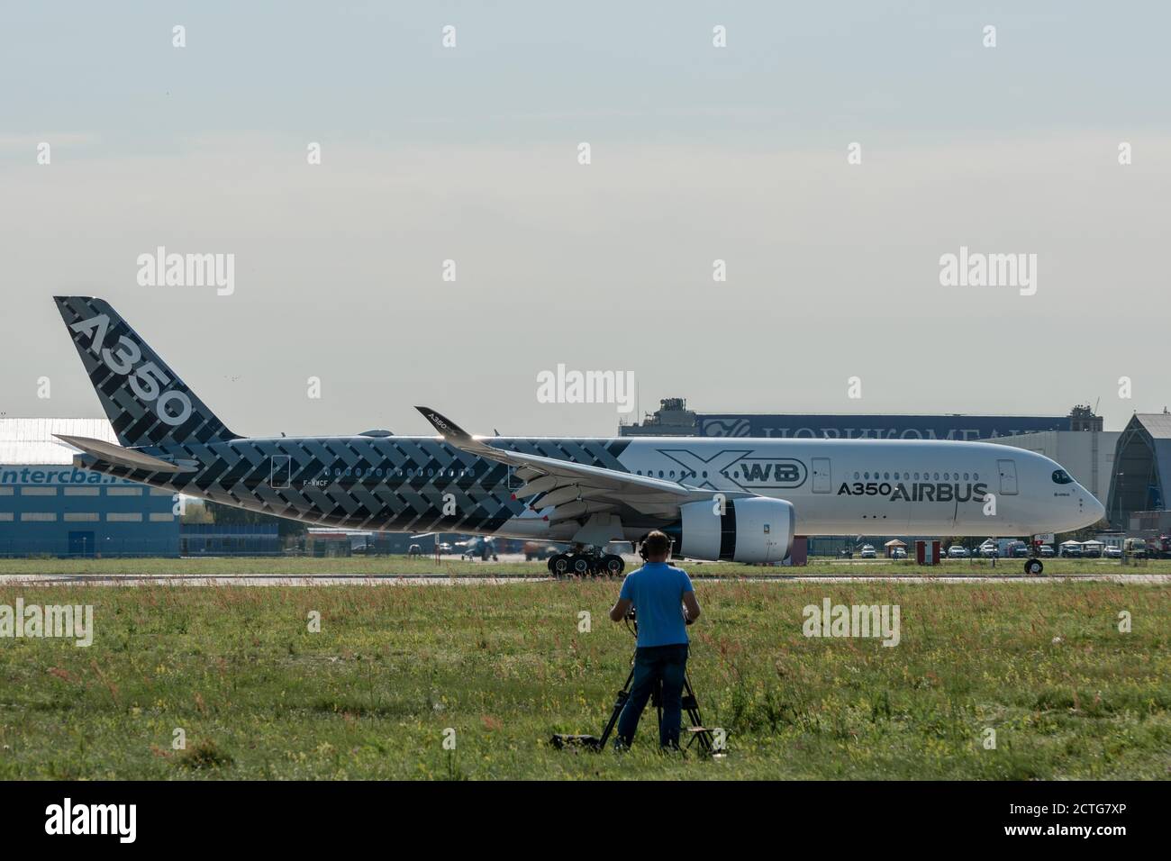 August 30, 2019. Zhukovsky, Russia. long-range wide-body twin-engine ...