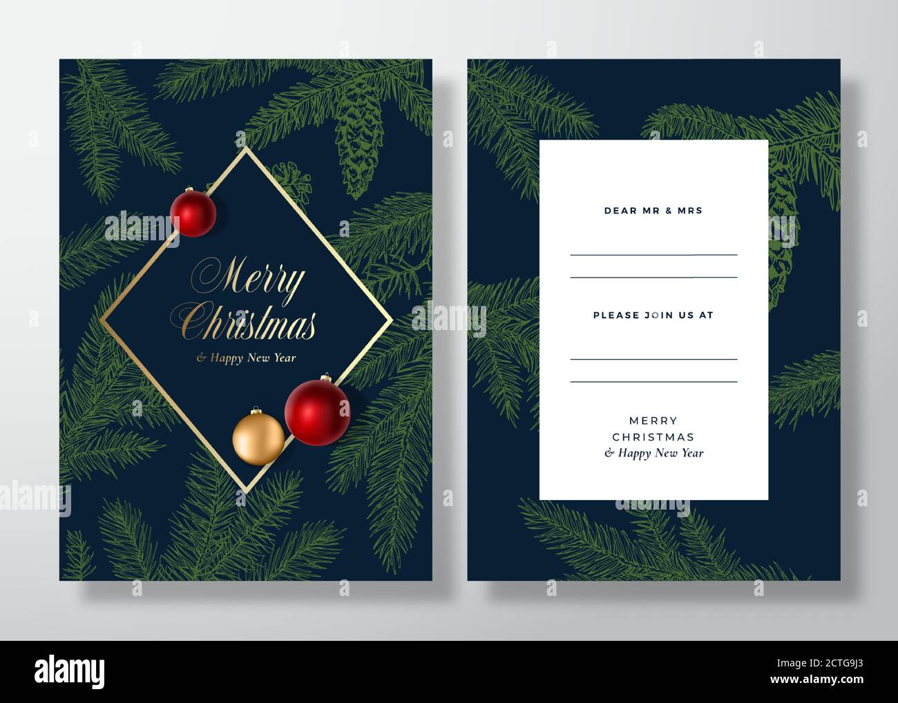 Christmas Frame Abstract Vector invitation Card, Poster or Background ...