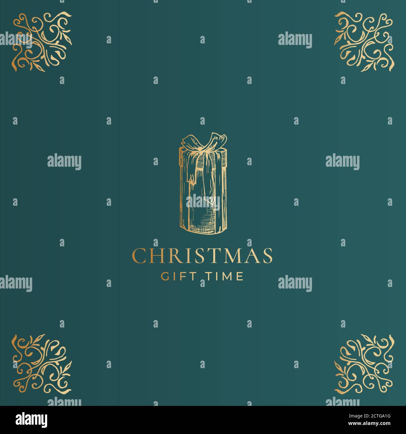 Merry Christmas Abstract Vector Classy Label, Logo or Card Template ...