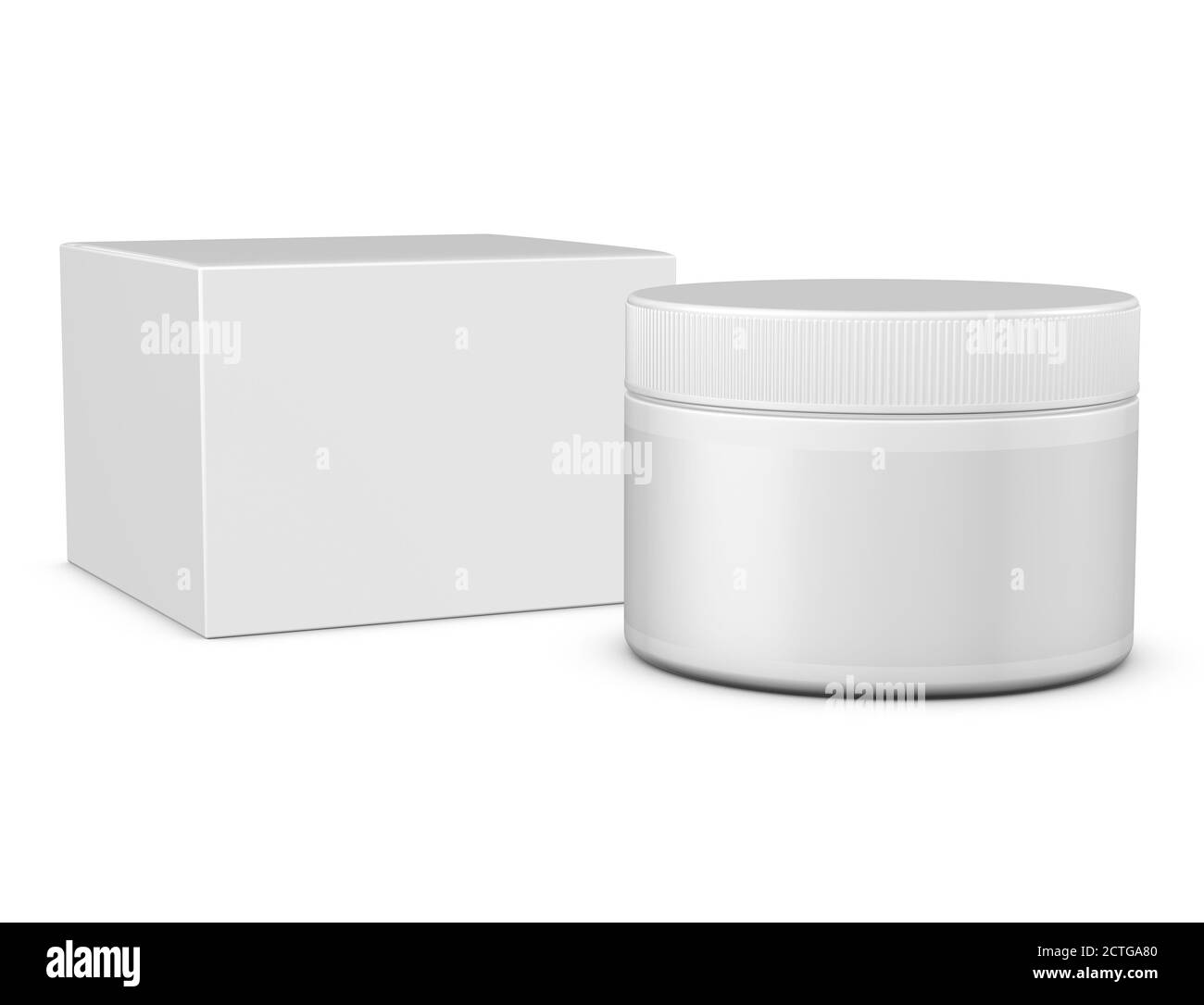 Realistic 3D Jar with Box Mock Up Template on White Background.3D ...