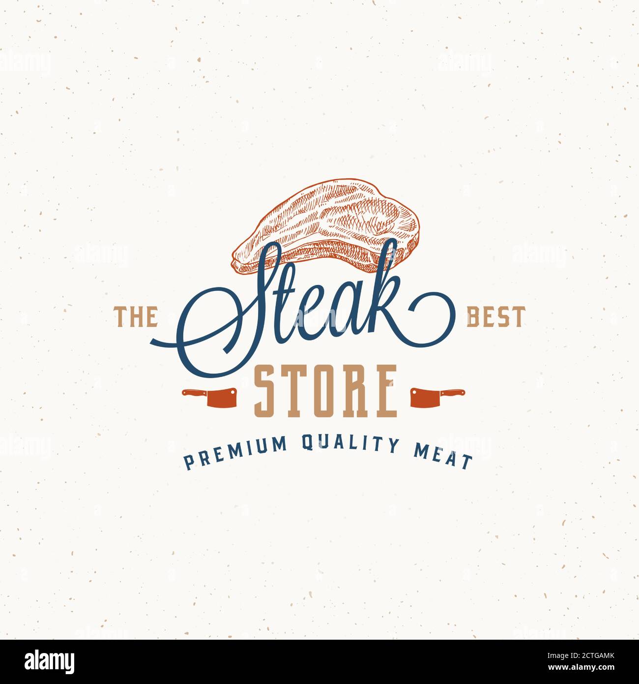 Steak Store Vintage Typography Label, Emblem or Logo Template. Premium ...