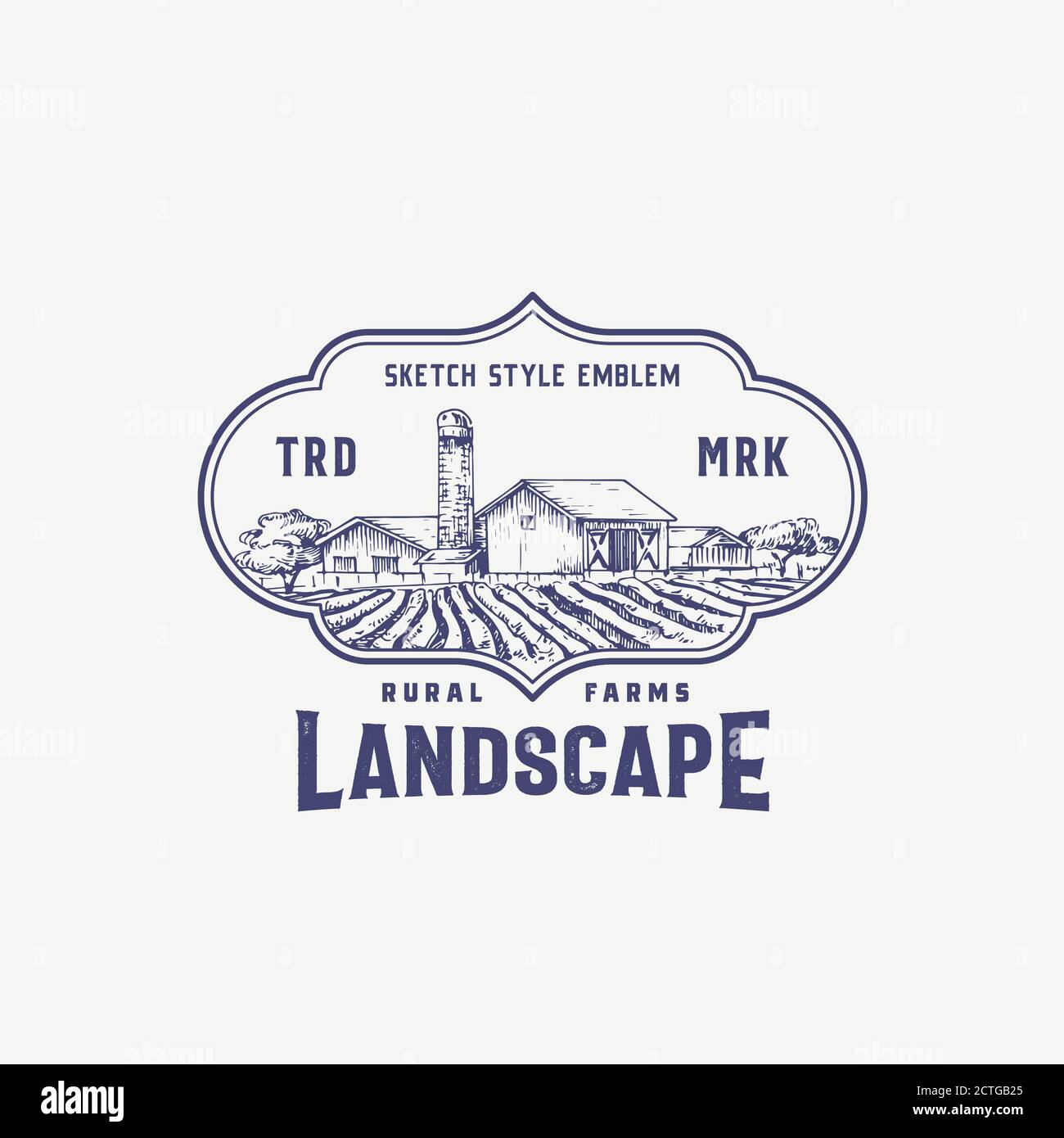Abstract Vector Rural Farm Sign, Badge or Logo Template. Rustic ...