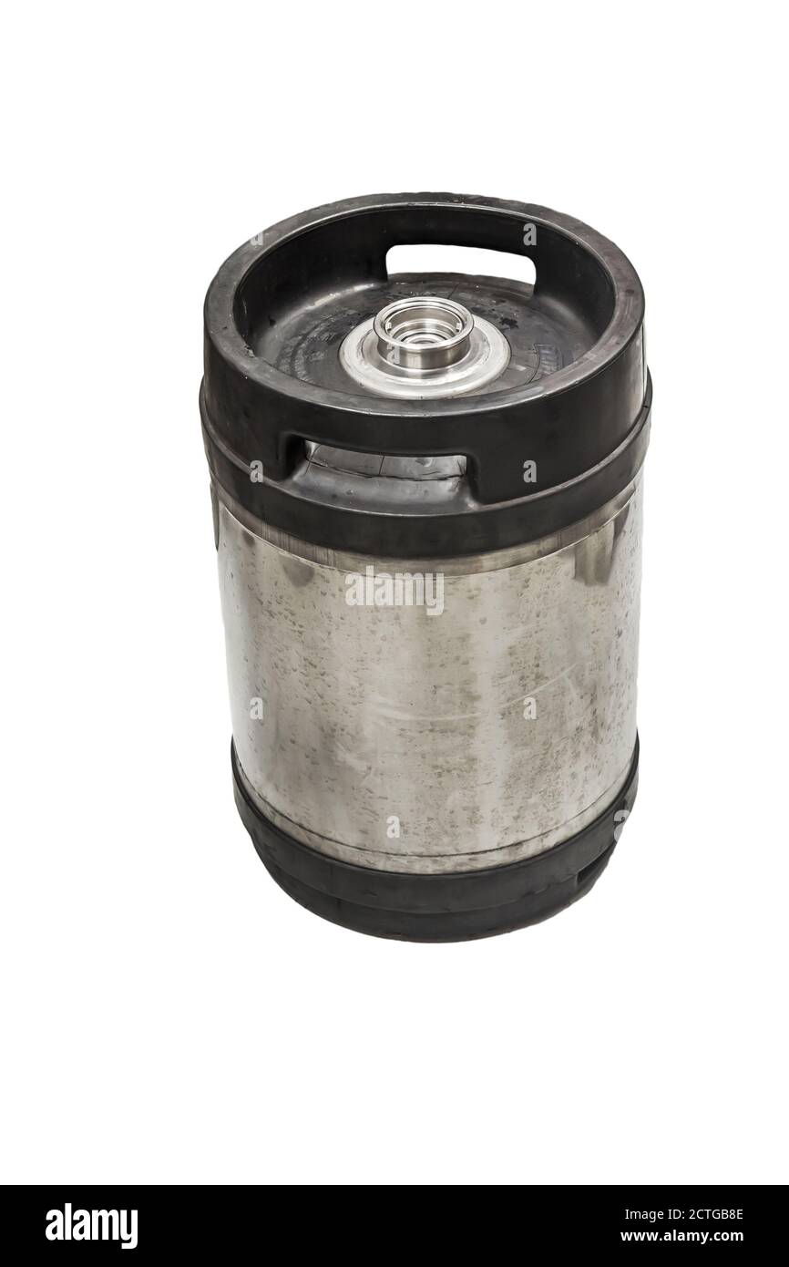 Vertical shot of beer keg isolated on white background Stock Photo - Alamy