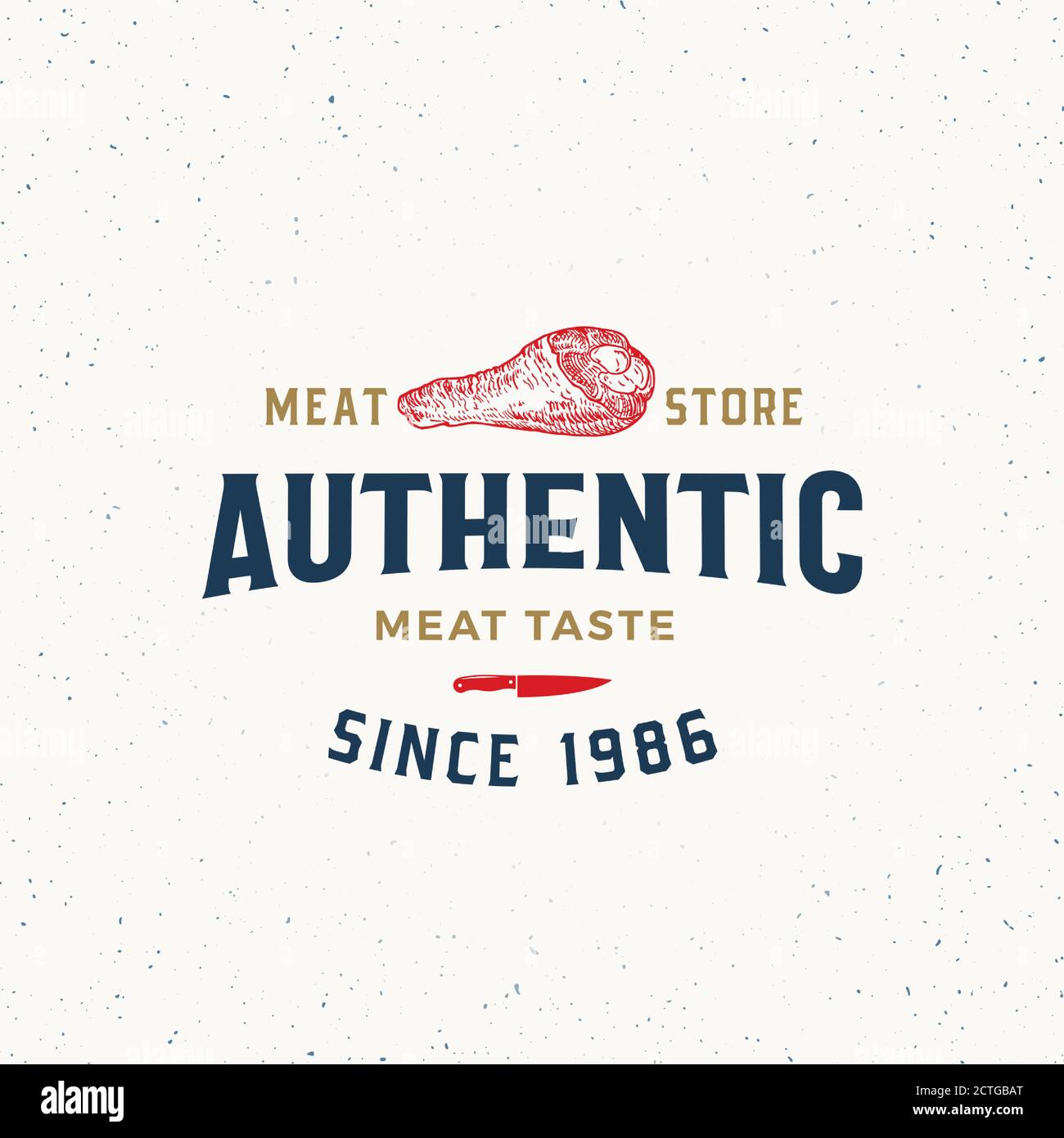 Authentic Meat Store Vintage Typography Label, Emblem or Logo Template ...