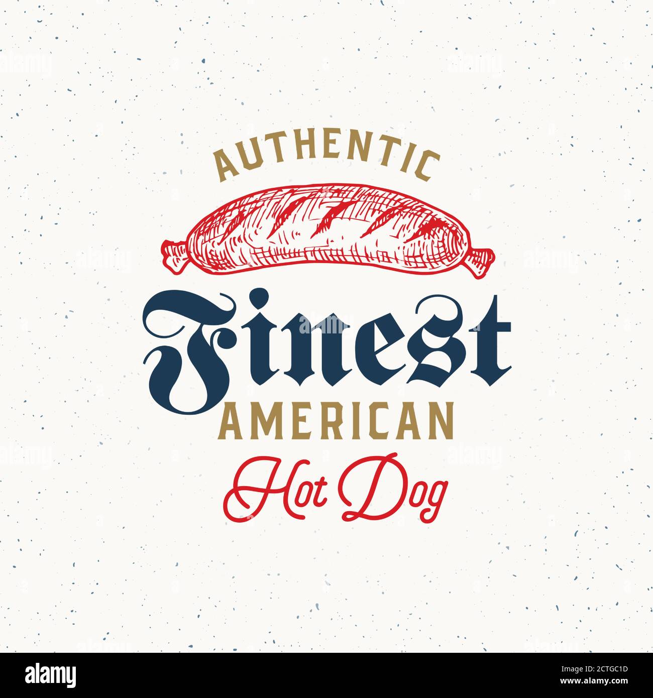Authentic Finest Hot Dog Vintage Typography Label, Emblem or Logo ...