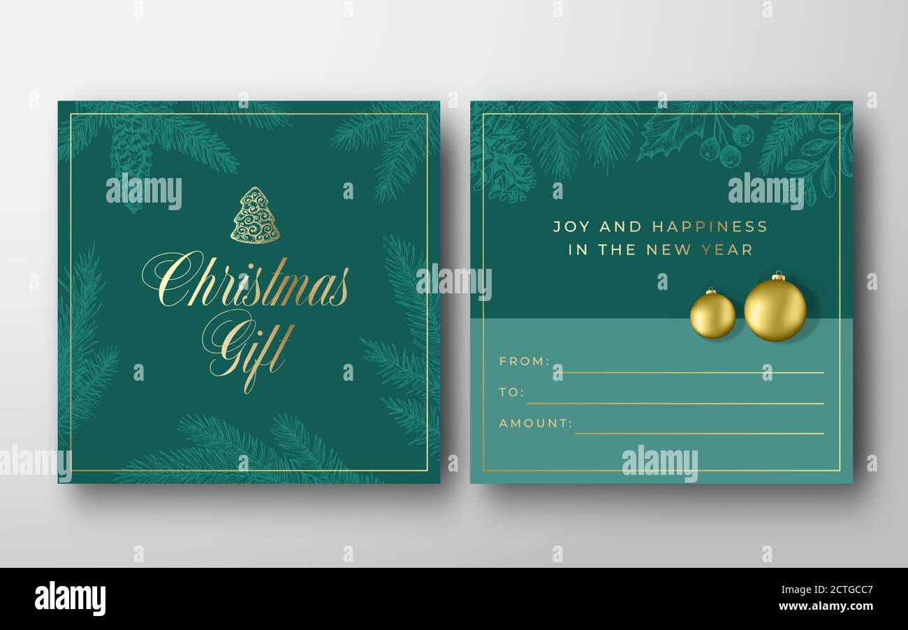 Christmas Abstract Vector Greeting Gift Card Background. Back and Front ...