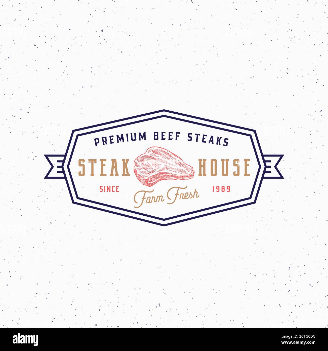 Farm Beef Steak House Vintage Typography Label, Emblem or Logo Template ...