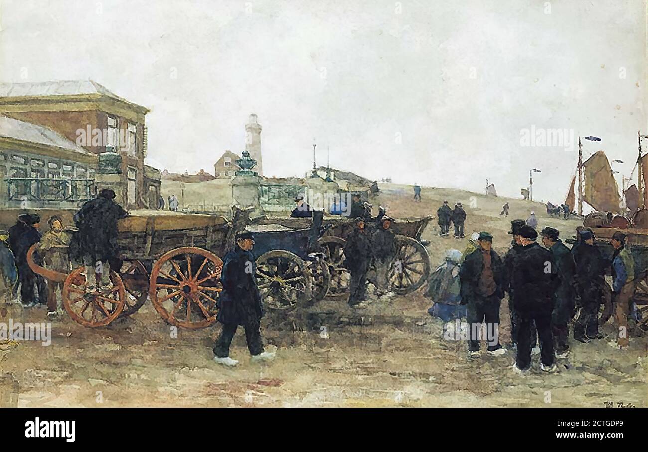 Tholen Willem Bastiaan - Strandtafereel Te Scheveningen Bij Paviljoen ...