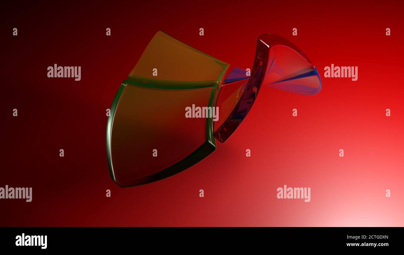 Abstract red background with flexible semi transparent colored plastic ...