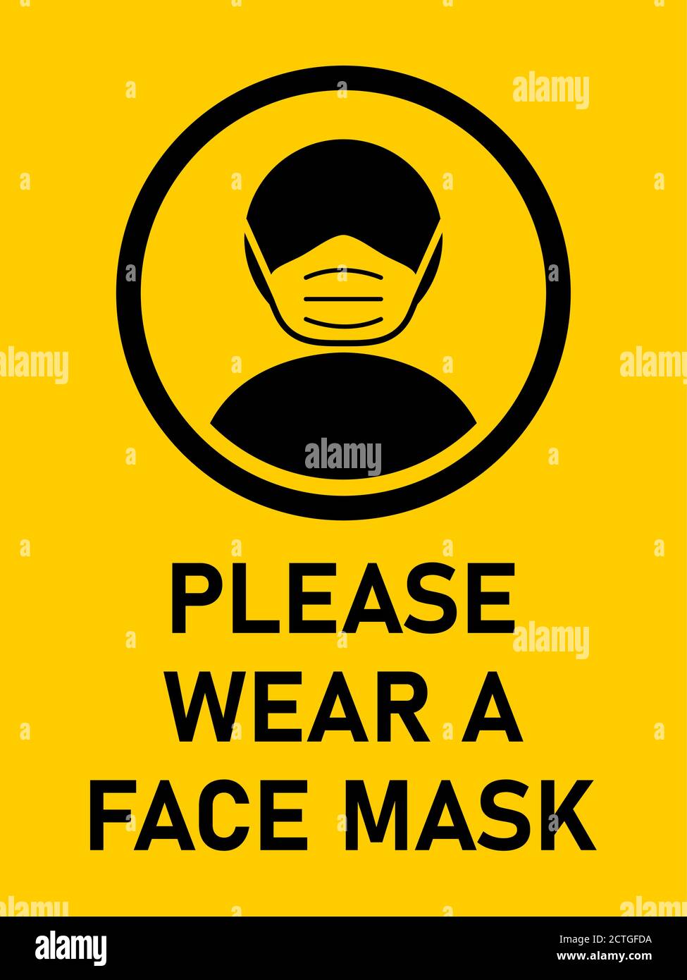 Please Wear a Face Mask Instruction Sign. Vector Image Stock Vector ...