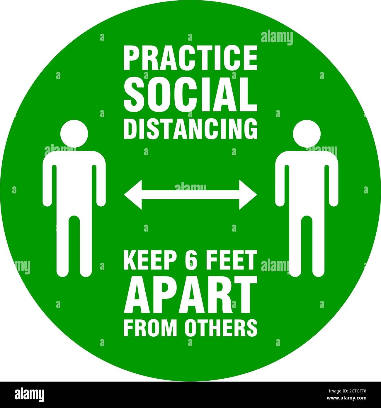 Practice Social Distancing Keep 6 Feet Apart from Others Round ...
