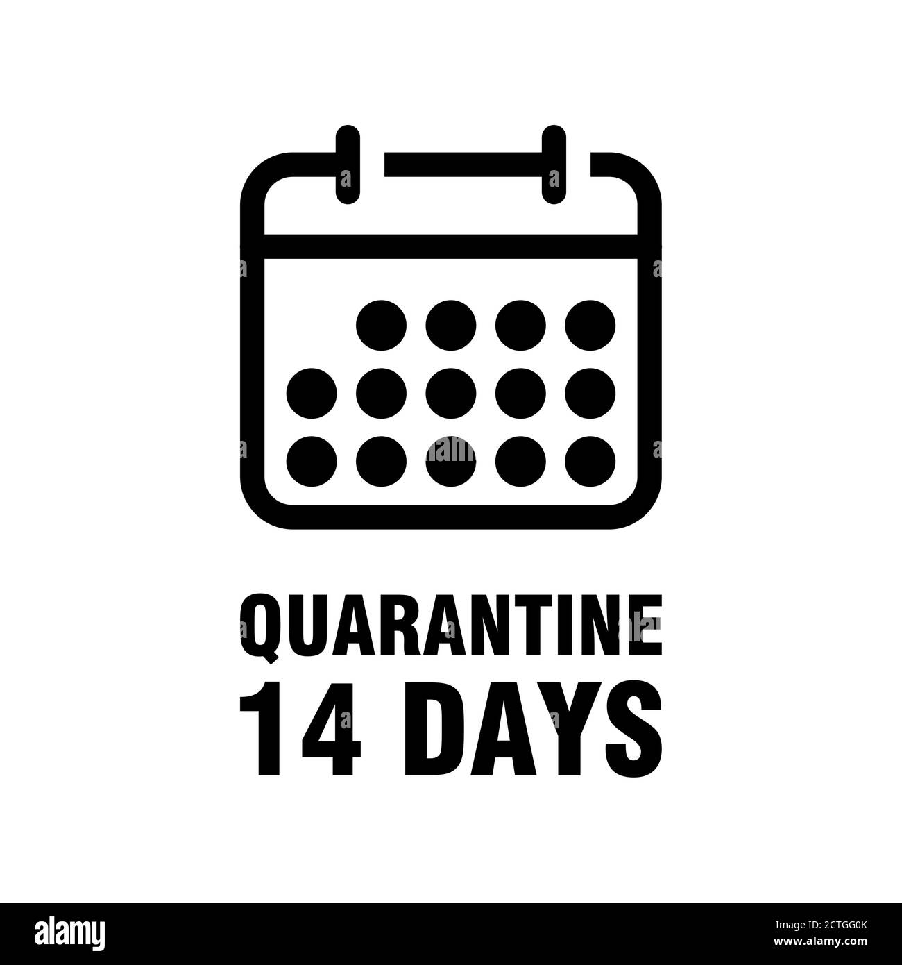 Quarantine 14 Days Calendar Icon. Vector Image Stock Vector Image & Art ...