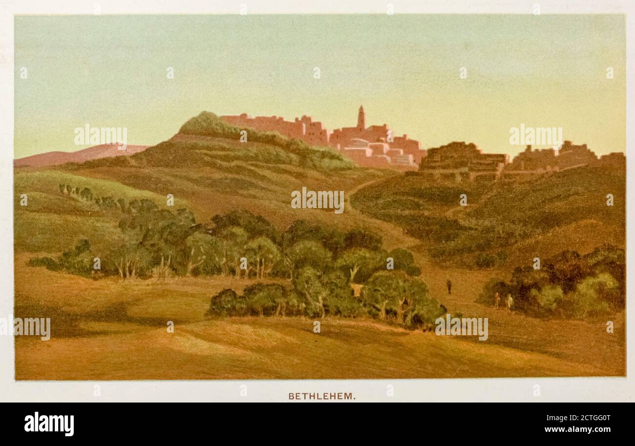 Coloured Illustration Bethlehem cityscape of from the book Palestine ...