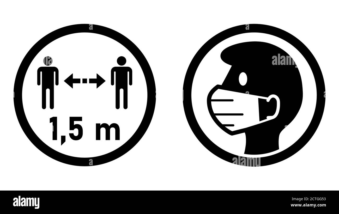 Set of Round Measure Icons against Coronavirus, including Keep Your ...