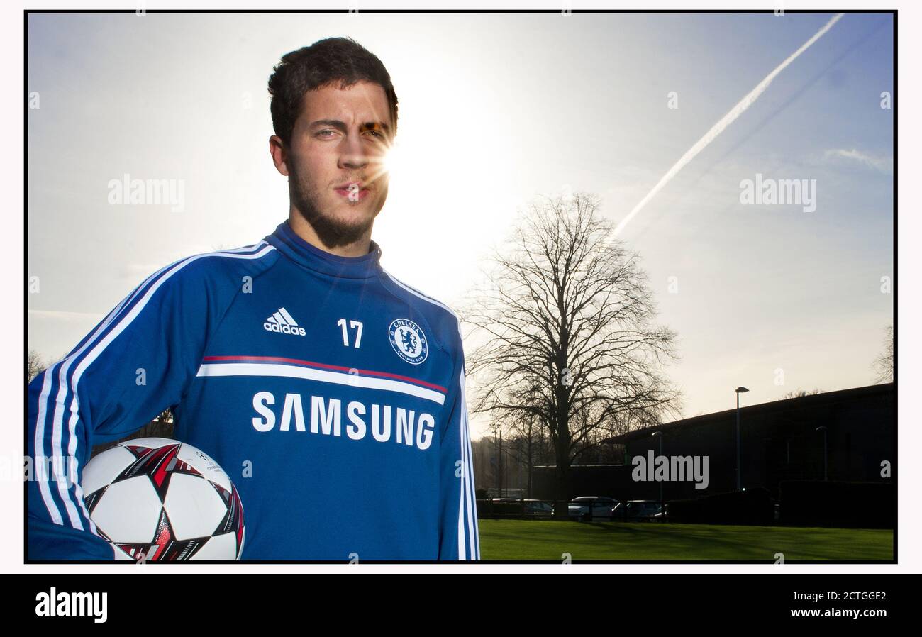 EDEN HAZARD OF CHELSEA, PHOTOGRAPHED AT THE COBHAM TRAINING GROUND ...