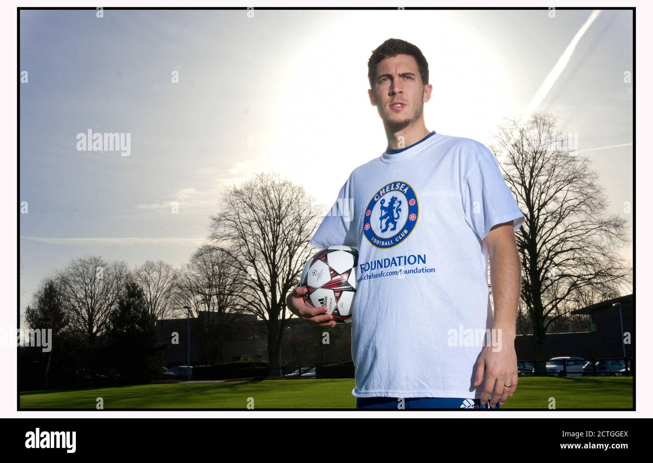 EDEN HAZARD OF CHELSEA, PHOTOGRAPHED AT THE COBHAM TRAINING GROUND ...