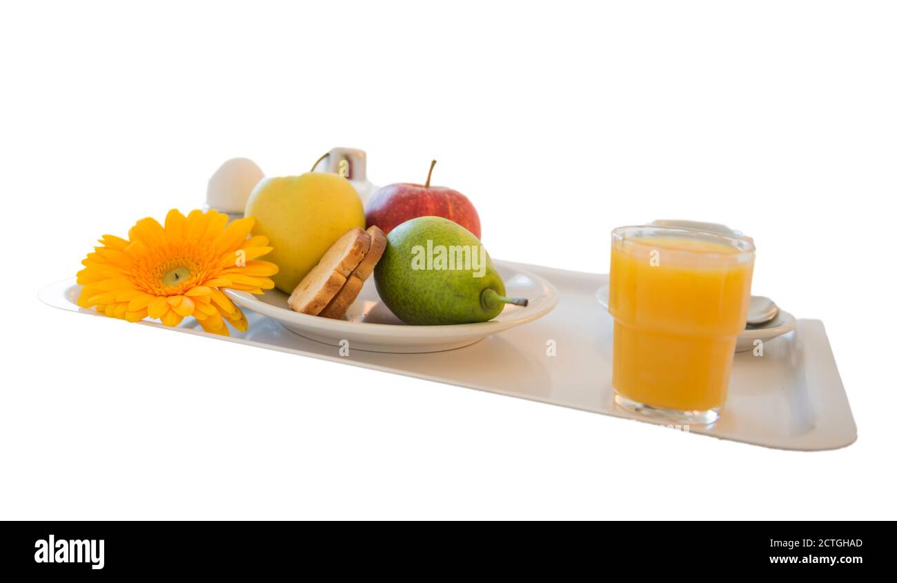 Healthy Breakfast on White Background Stock Photo - Alamy