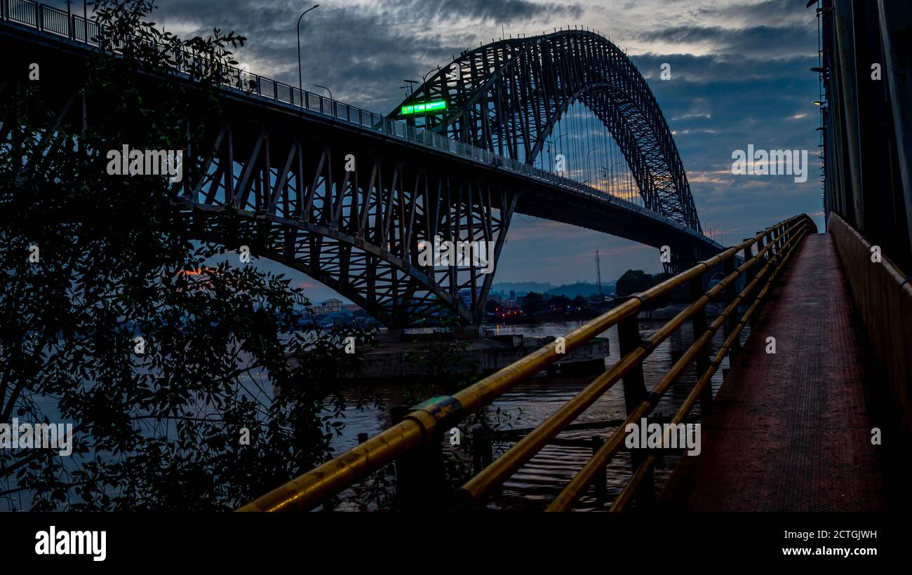 Mahakam Bridge, one of Samarinda landmarks, in the morning Stock Photo ...