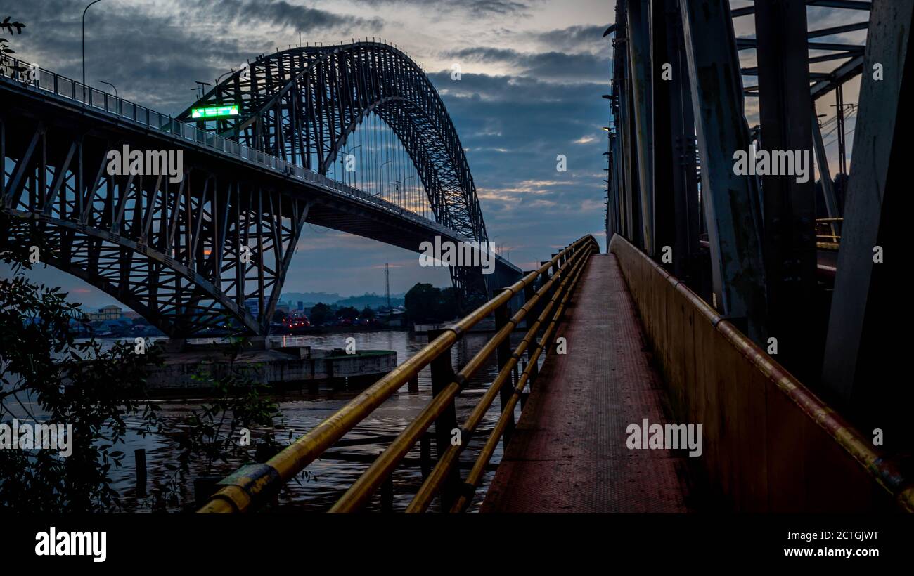 Mahakam Bridge, one of Samarinda landmarks, in the morning Stock Photo ...