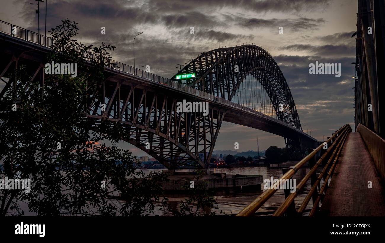 Mahakam Bridge, one of Samarinda landmarks, in the morning Stock Photo ...