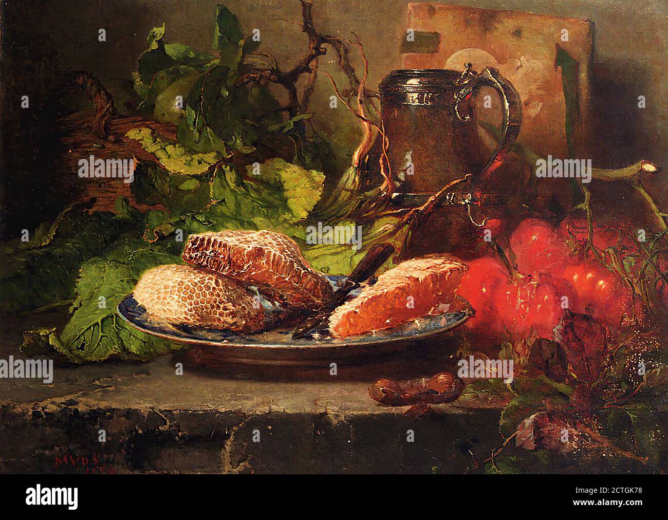 Vos Maria - Still Life with Honeycombs on a Plate - Dutch School - 19th ...