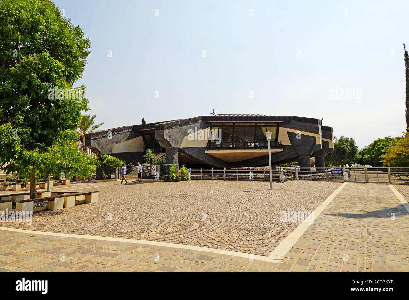 Israel, Sea of Galilee, Exterior of the Capernaum Catholic Church built ...