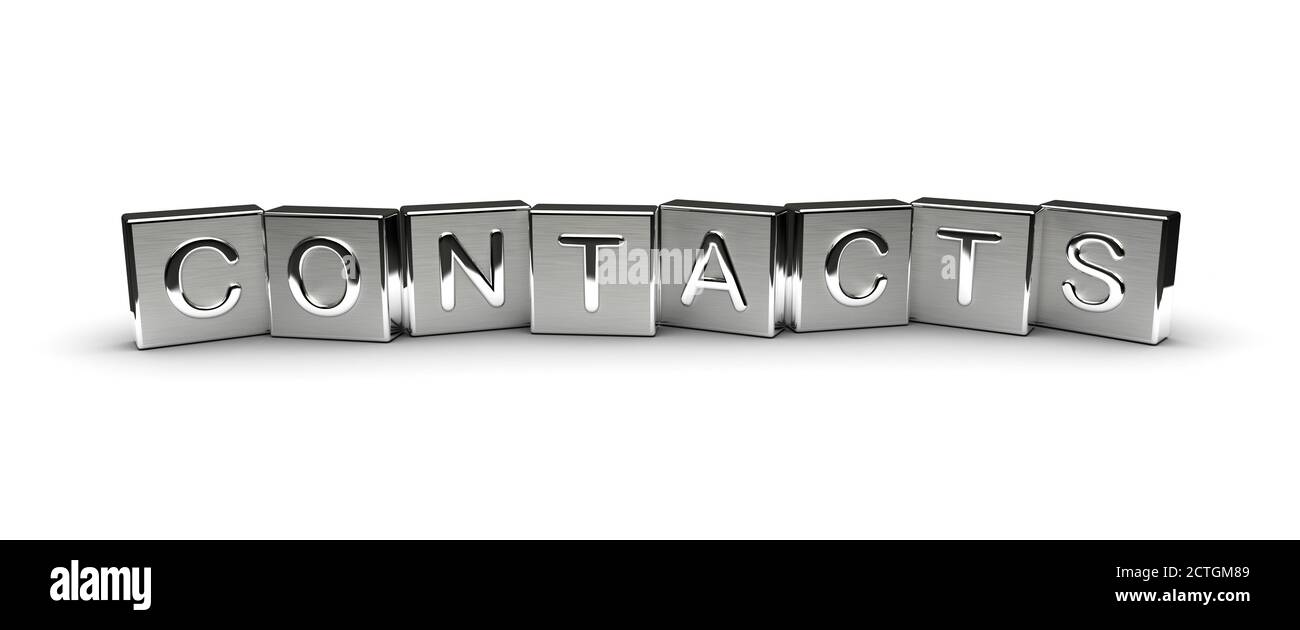 Metal Contacts Text Stock Photo - Alamy