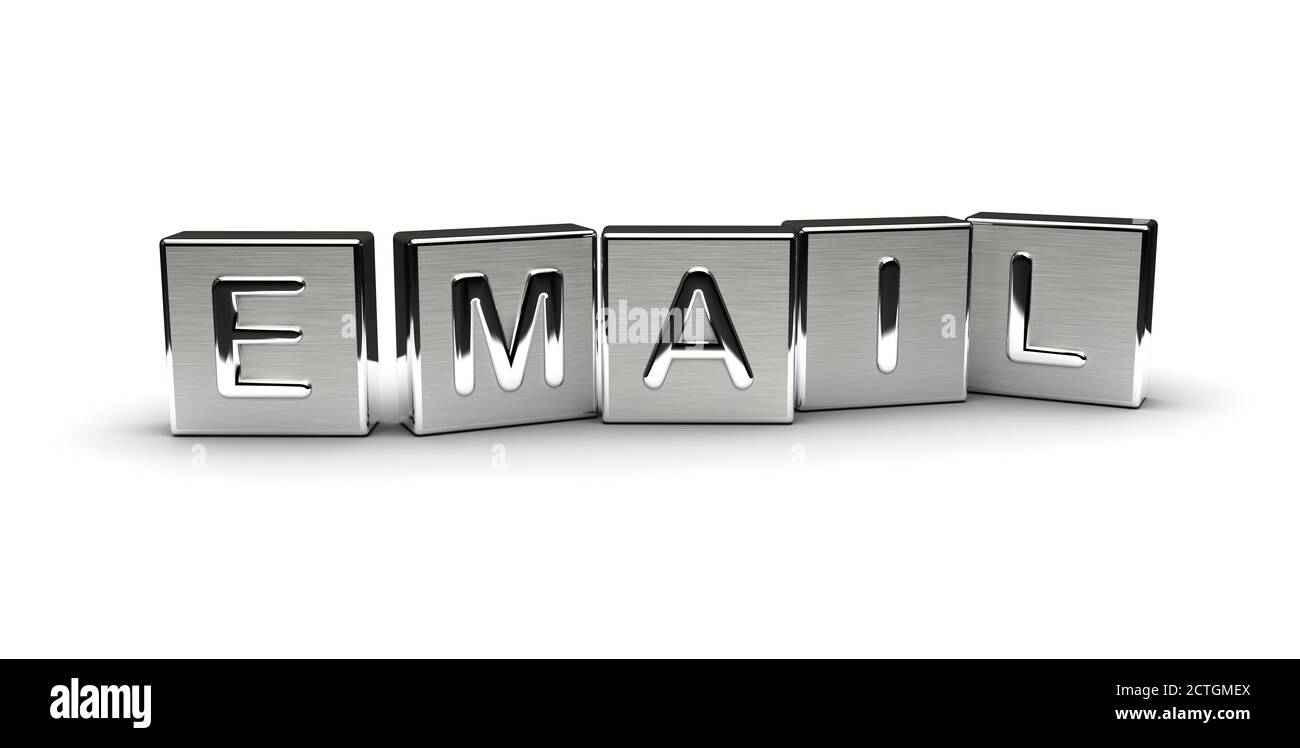 Metal Email Text Stock Photo - Alamy