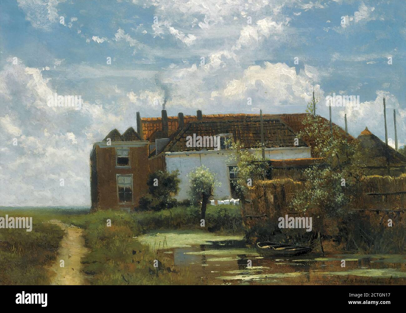 Weissenbruch Jan Hendrik - Farm Along a Canal in Polder Landscape 2 ...