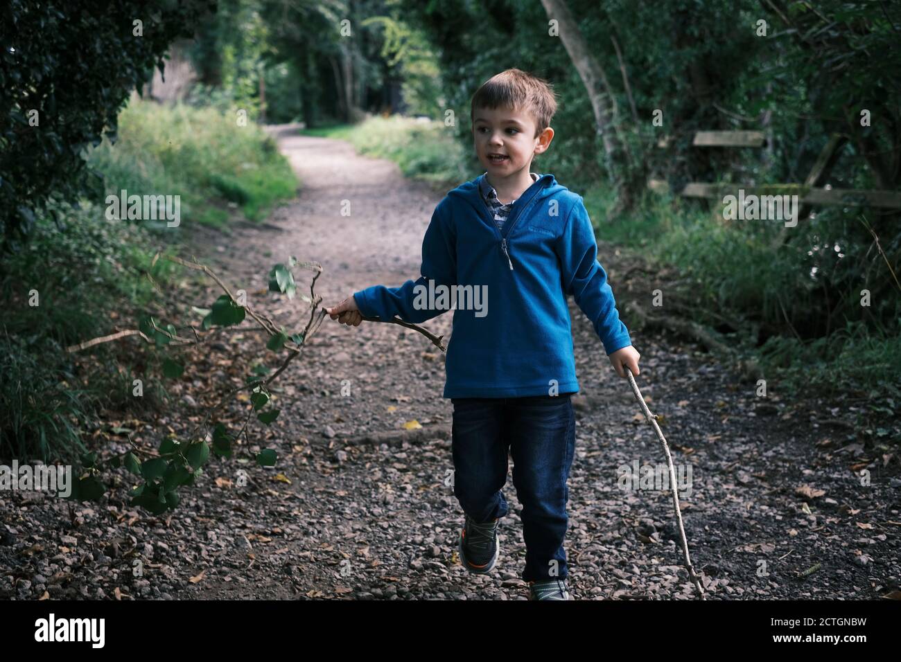 Boy exploring outdoors hi-res stock photography and images - Alamy