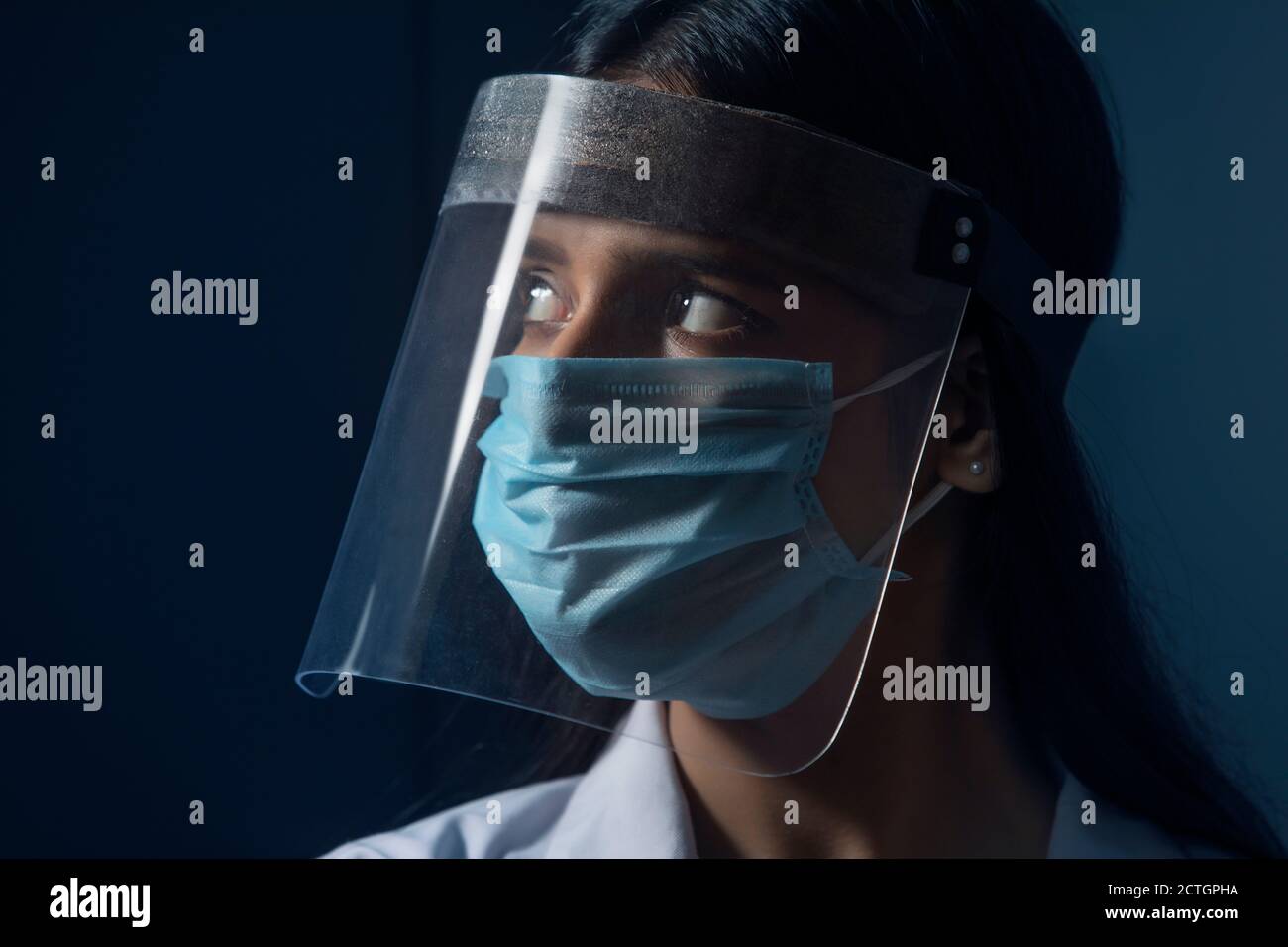 Face shield up close hi-res stock photography and images - Alamy