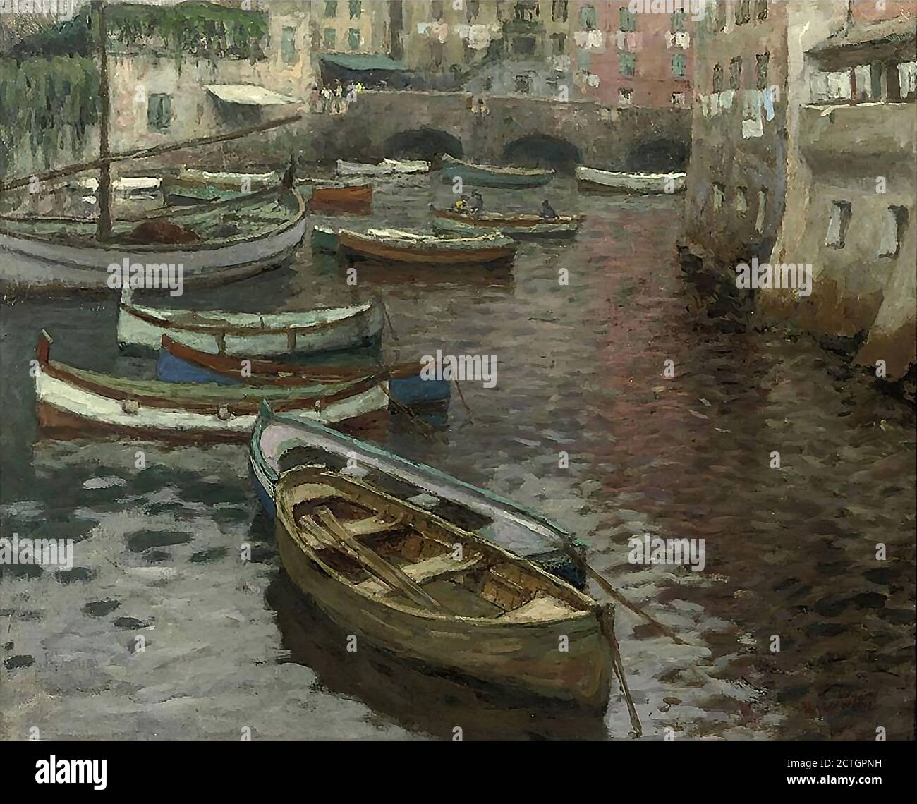 Wolter Hendrik Jan - the Harbour of Camogli Italy - Dutch School - 19th ...