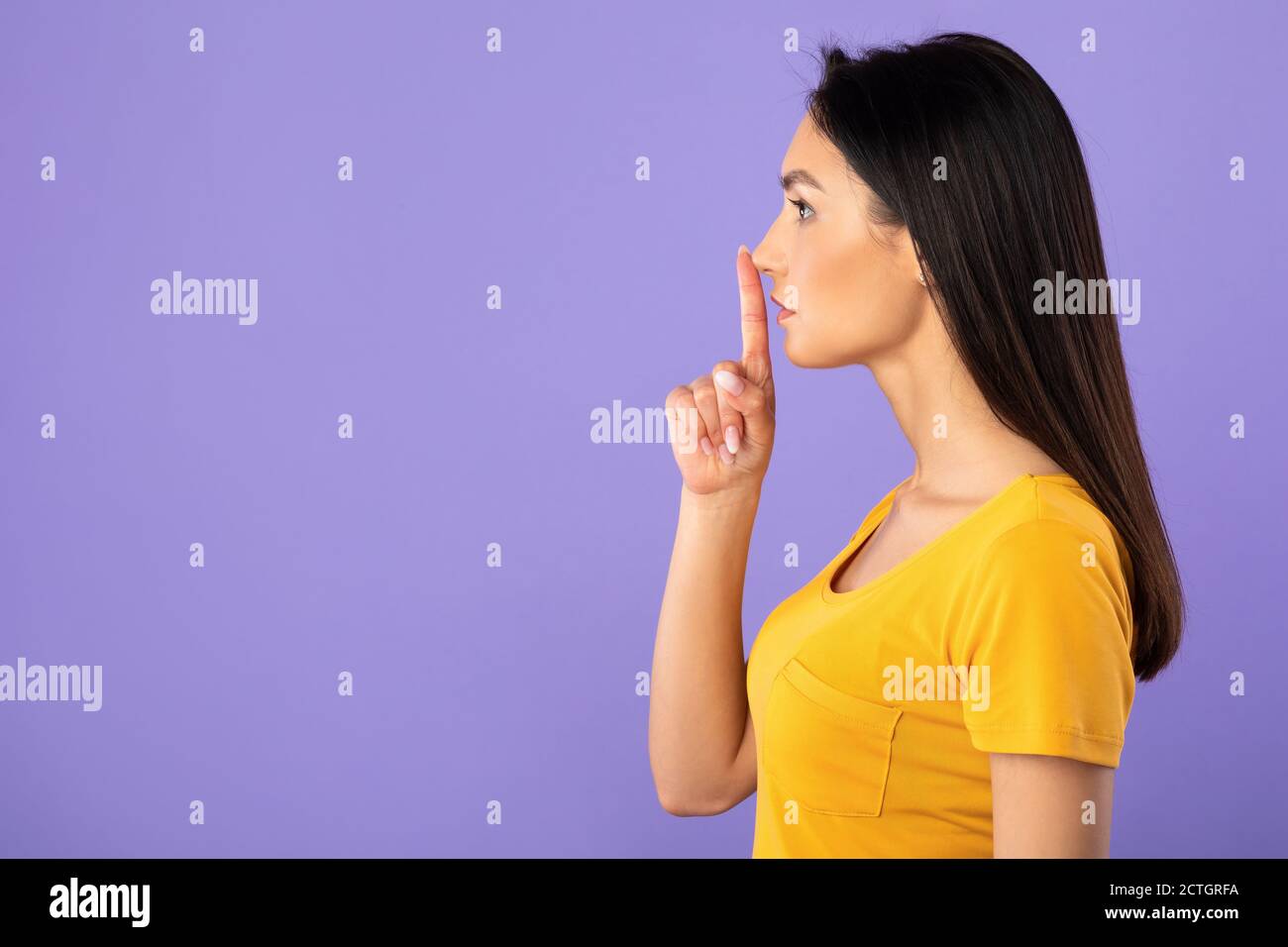 Mouth finger side profile hi-res stock photography and images - Alamy