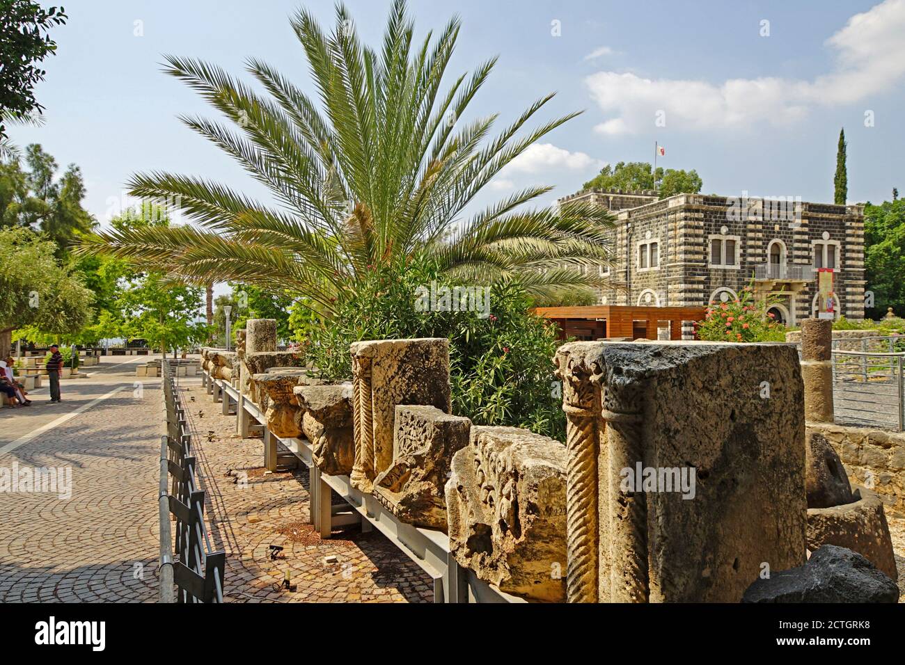 Israel, Sea of Galilee, The ruins of the fishing village at Capernaum ...