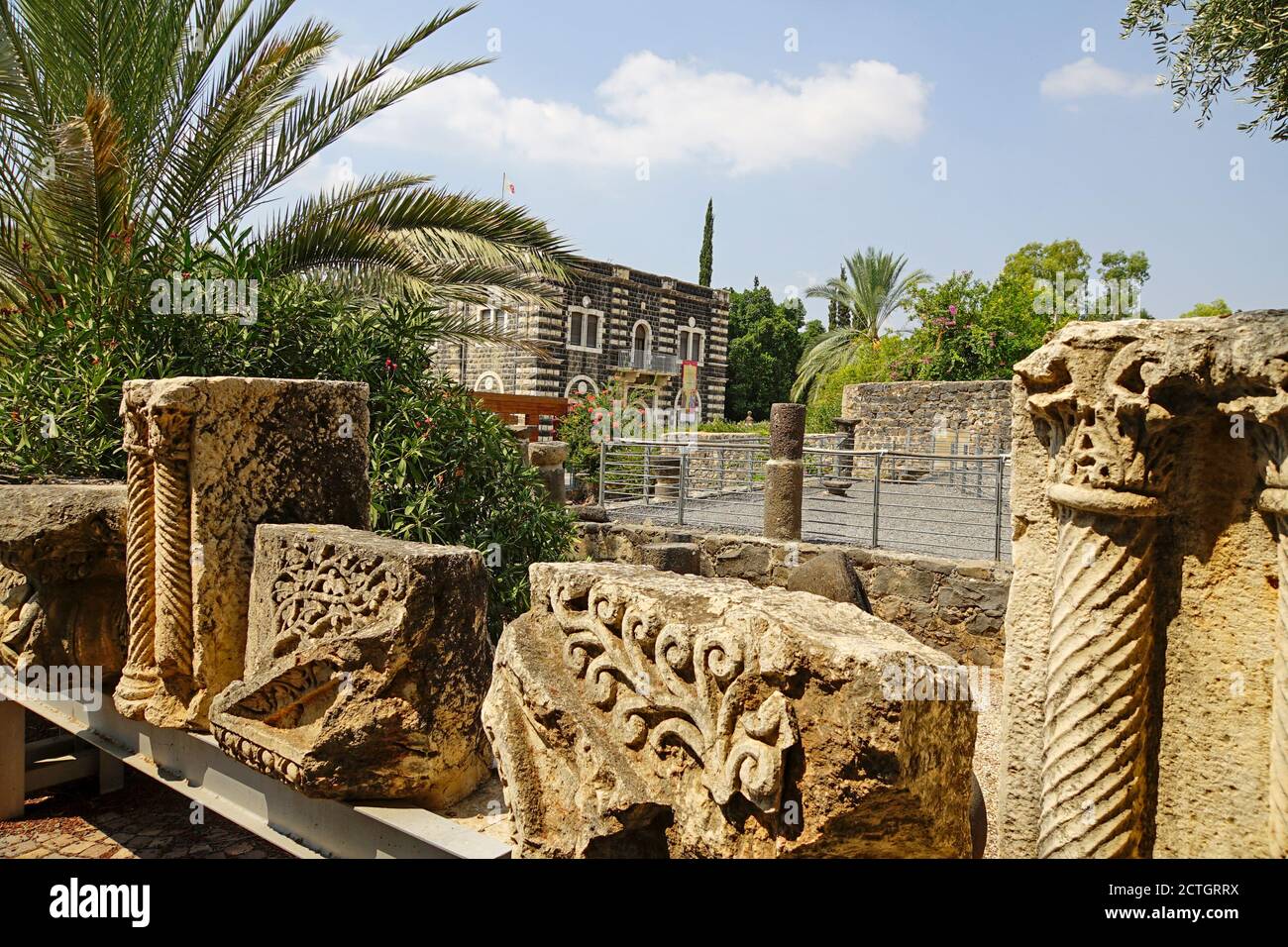Israel, Sea of Galilee, The ruins of the fishing village at Capernaum ...